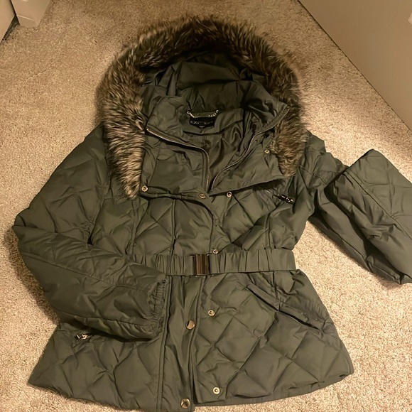 Express | Jackets & Coats | Express Olive Green Puffer Jacket Nwot ...